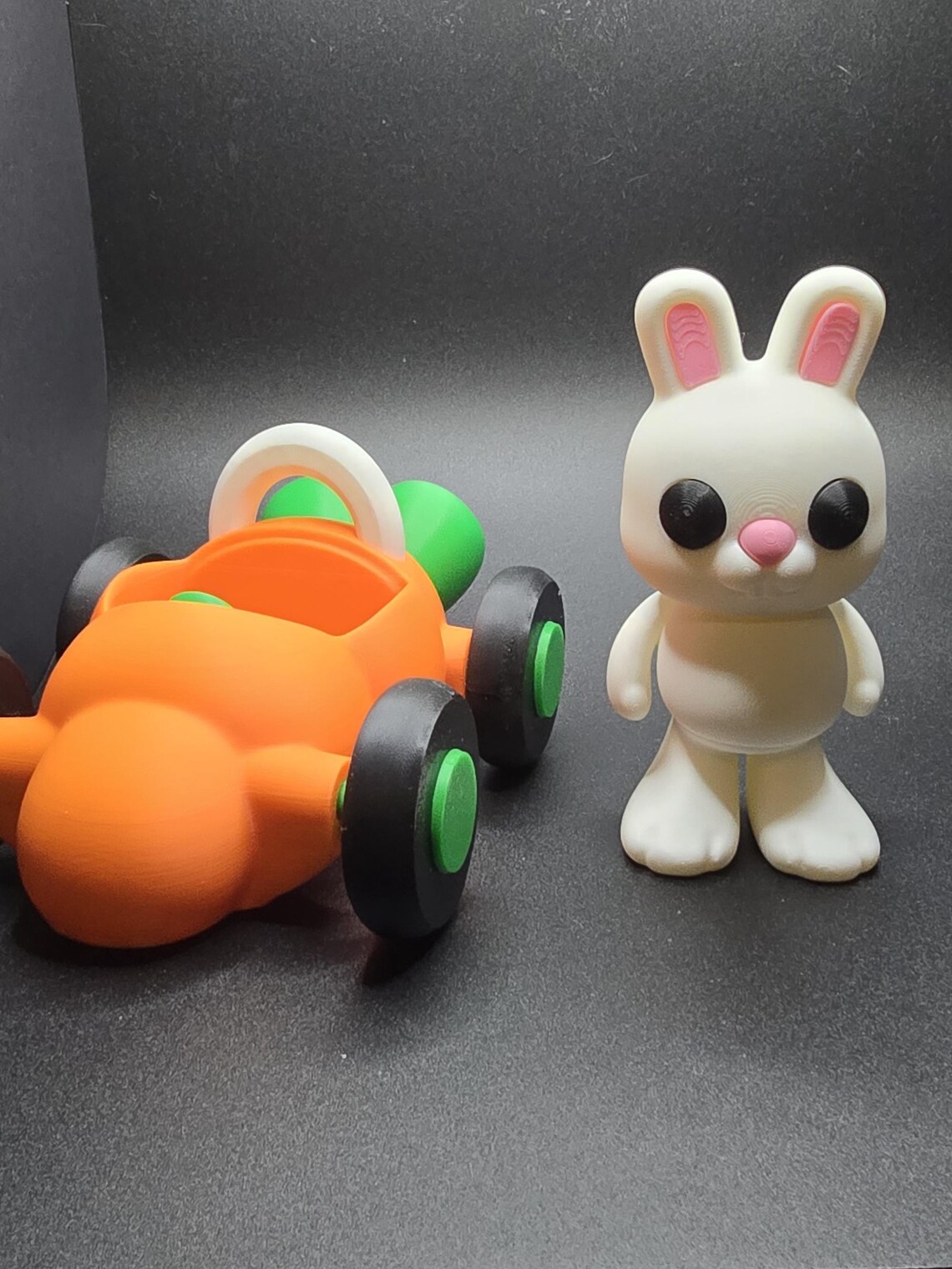 3d-printed Bunny Carrot Racer - Chibi-style Bunny Driver, Carrot-shaped ...