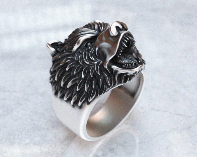 Beaver Ring With Peridot - Animal Ring - Totem Ring - Green Stone Ring ...