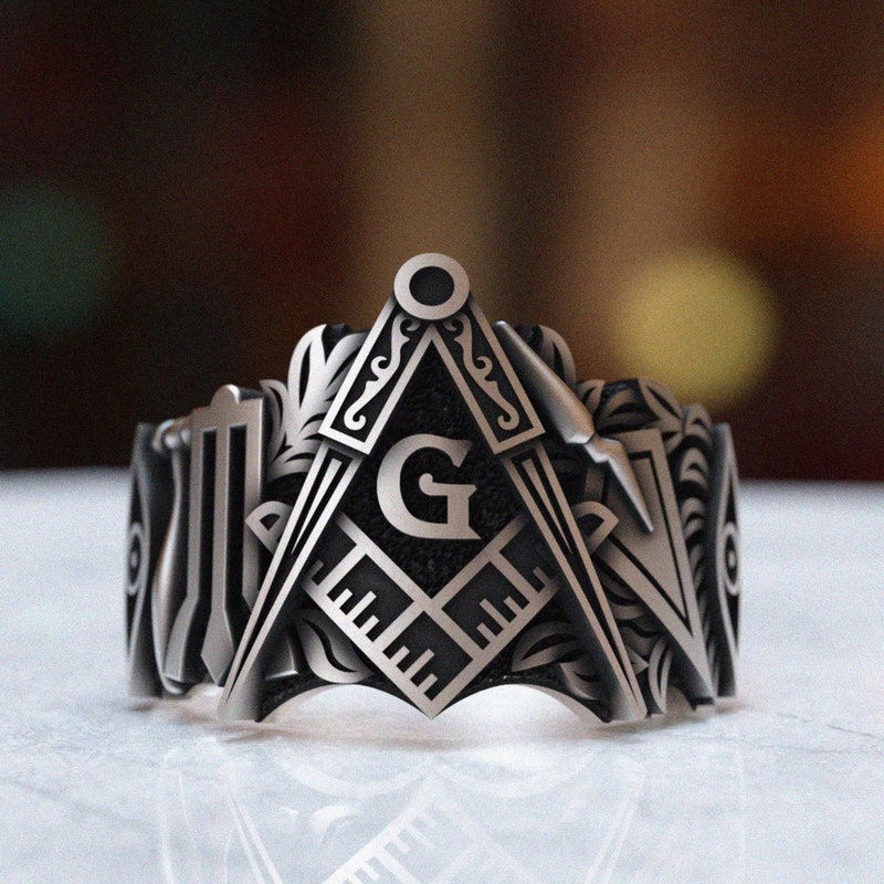 Mens Masonic Ring - Etsy