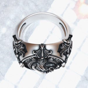 Saint Raphael Archangel Ring, Caduceus Shield Spear Christian Jewelry ...