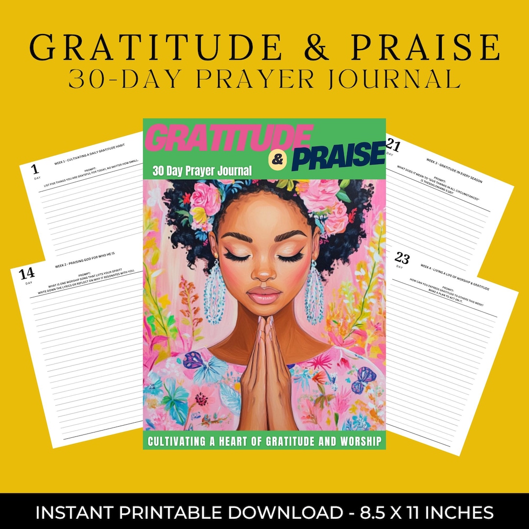 Gratitude and Praise 30-day Prayer Journal | Cultivate Gratitude ...