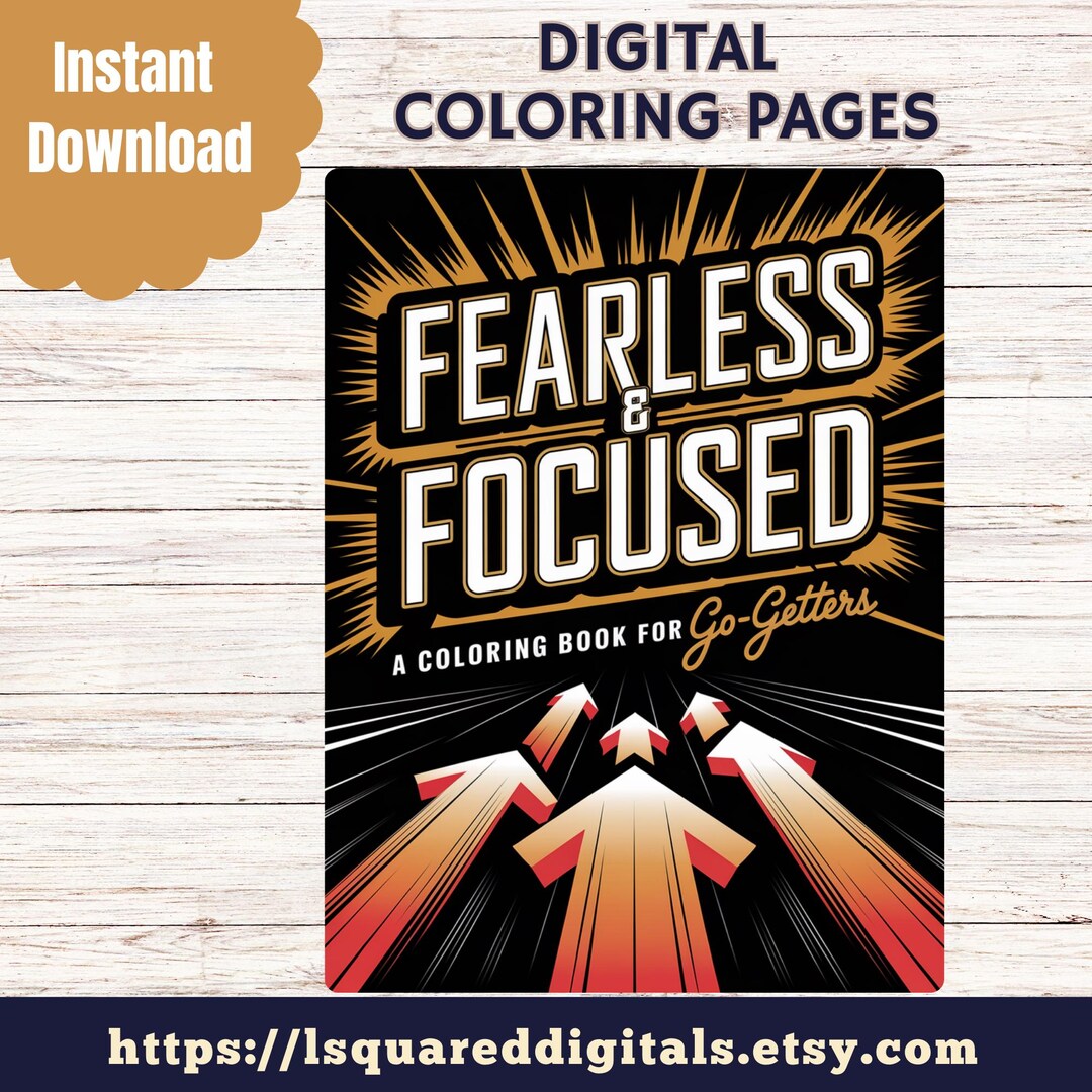 Fearless & Focused Coloring Book | Printable Motivation PDF - Etsy