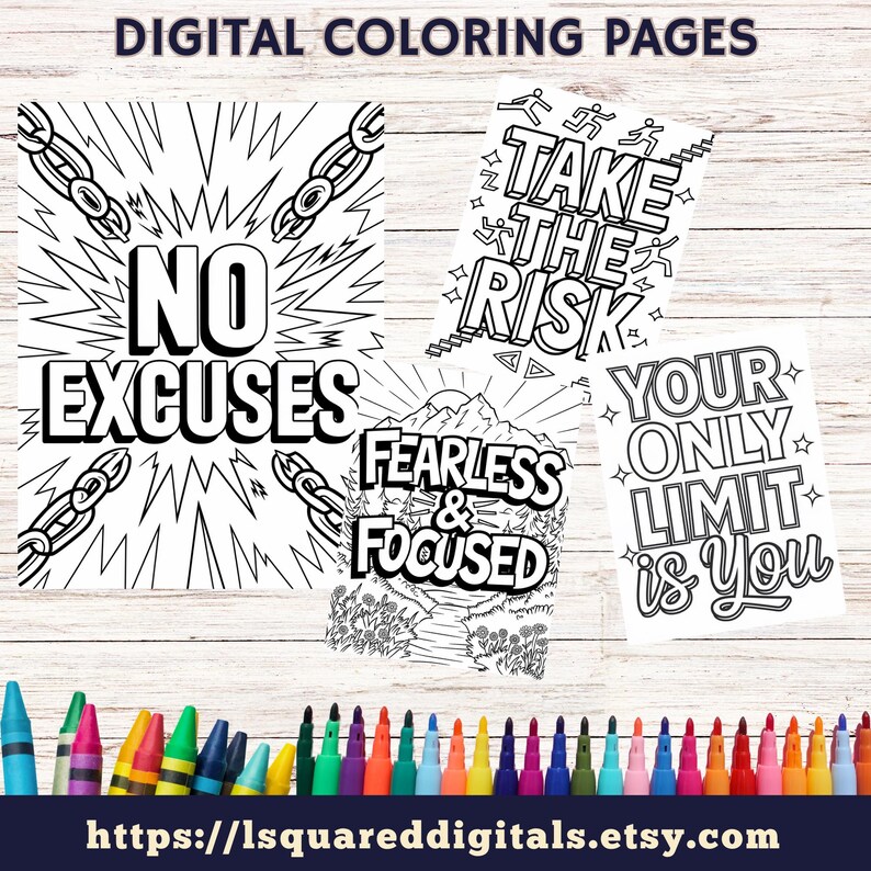 Fearless & Focused Coloring Book | Printable Motivation PDF - Etsy