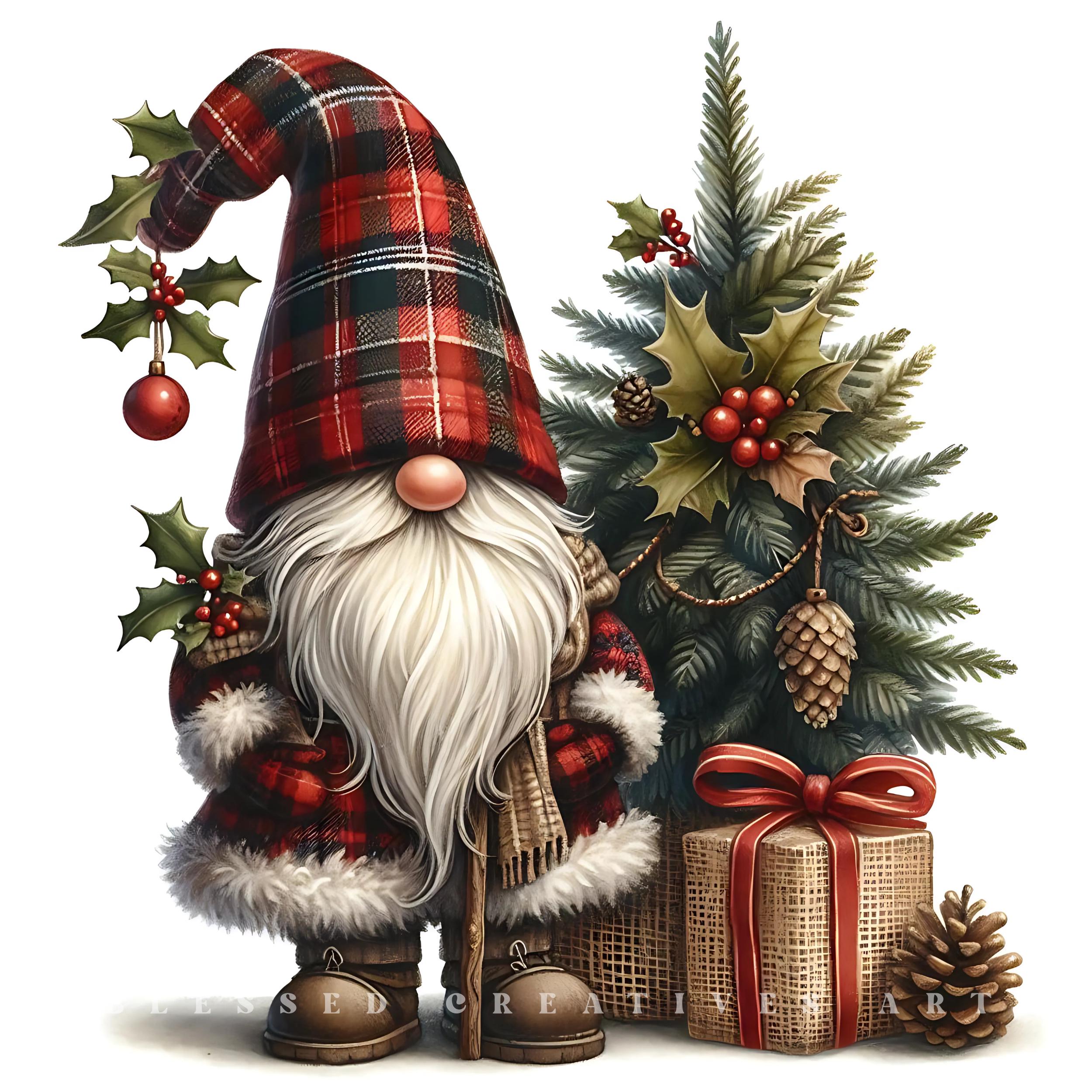 Rustic Christmas Gnome Clipart Set | Farmhouse Holiday PNG - Etsy
