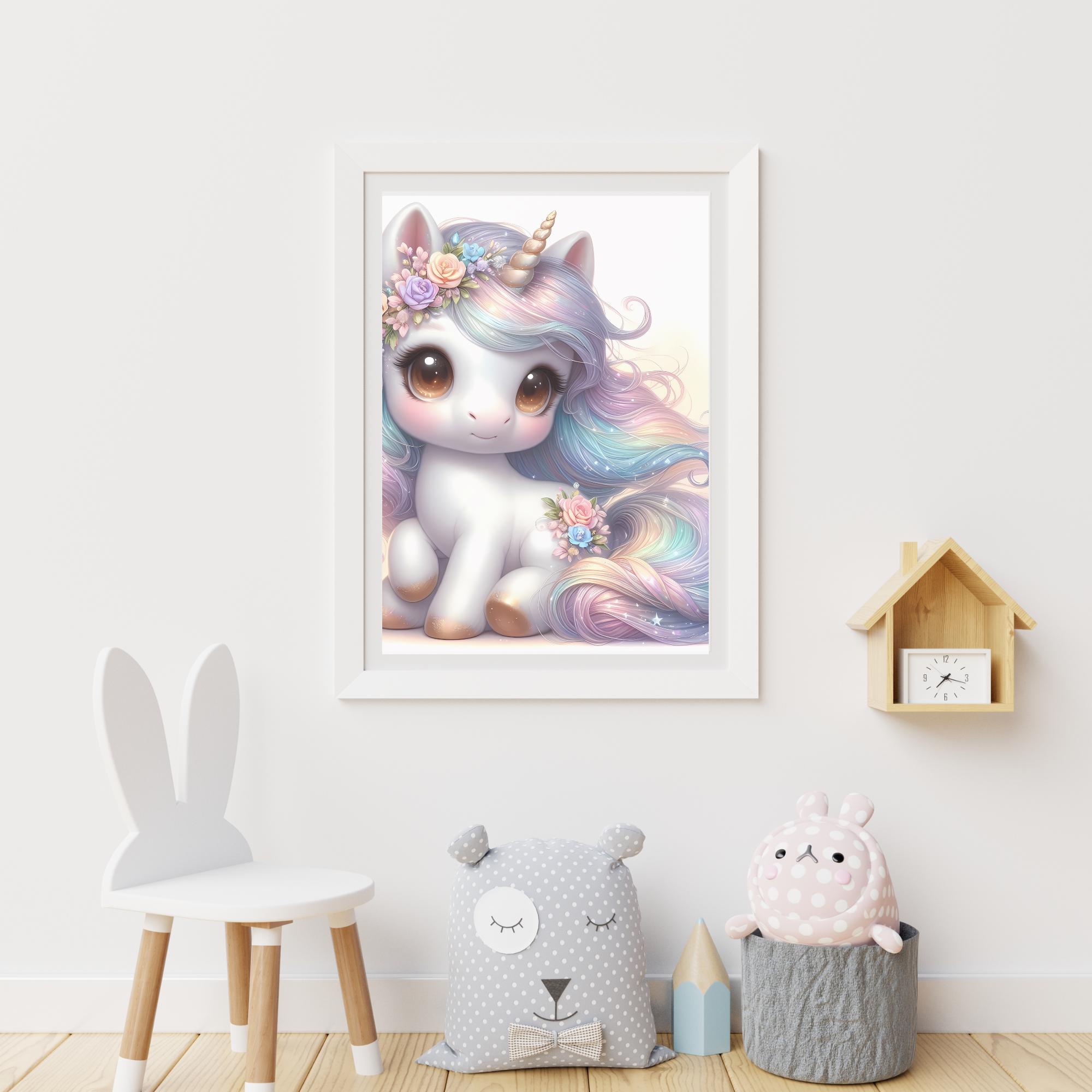 Unicorn Clipart Watercolor Rainbow Floral Cute Unicorn PNG Flowers ...