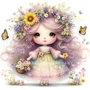 Whimsical Spring Doll 12 High Quality 300 DPI Jpegs Cute Dolls Paper ...