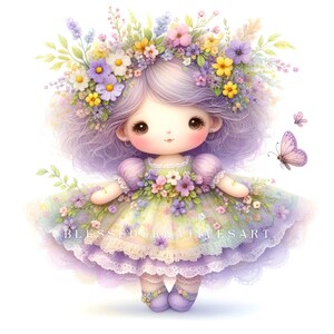 Whimsical Spring Doll 12 High Quality 300 DPI Jpegs Cute Dolls Paper ...