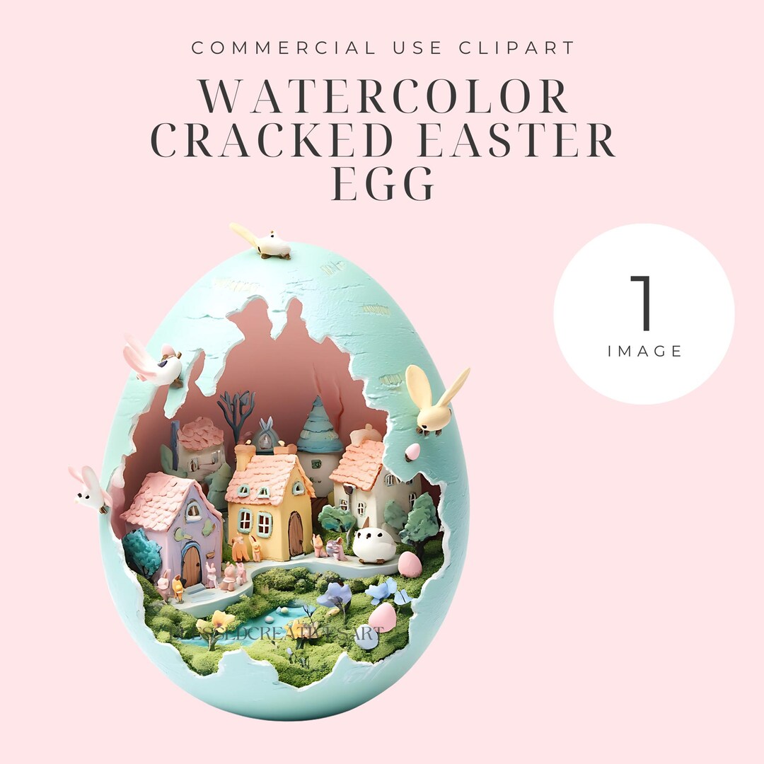 Watercolor Easter Egg Clipart, Cracked Easter Pastel Egg PNG, DIY ...