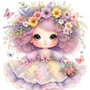 Whimsical Spring Doll 12 High Quality 300 DPI Jpegs Cute Dolls Paper ...