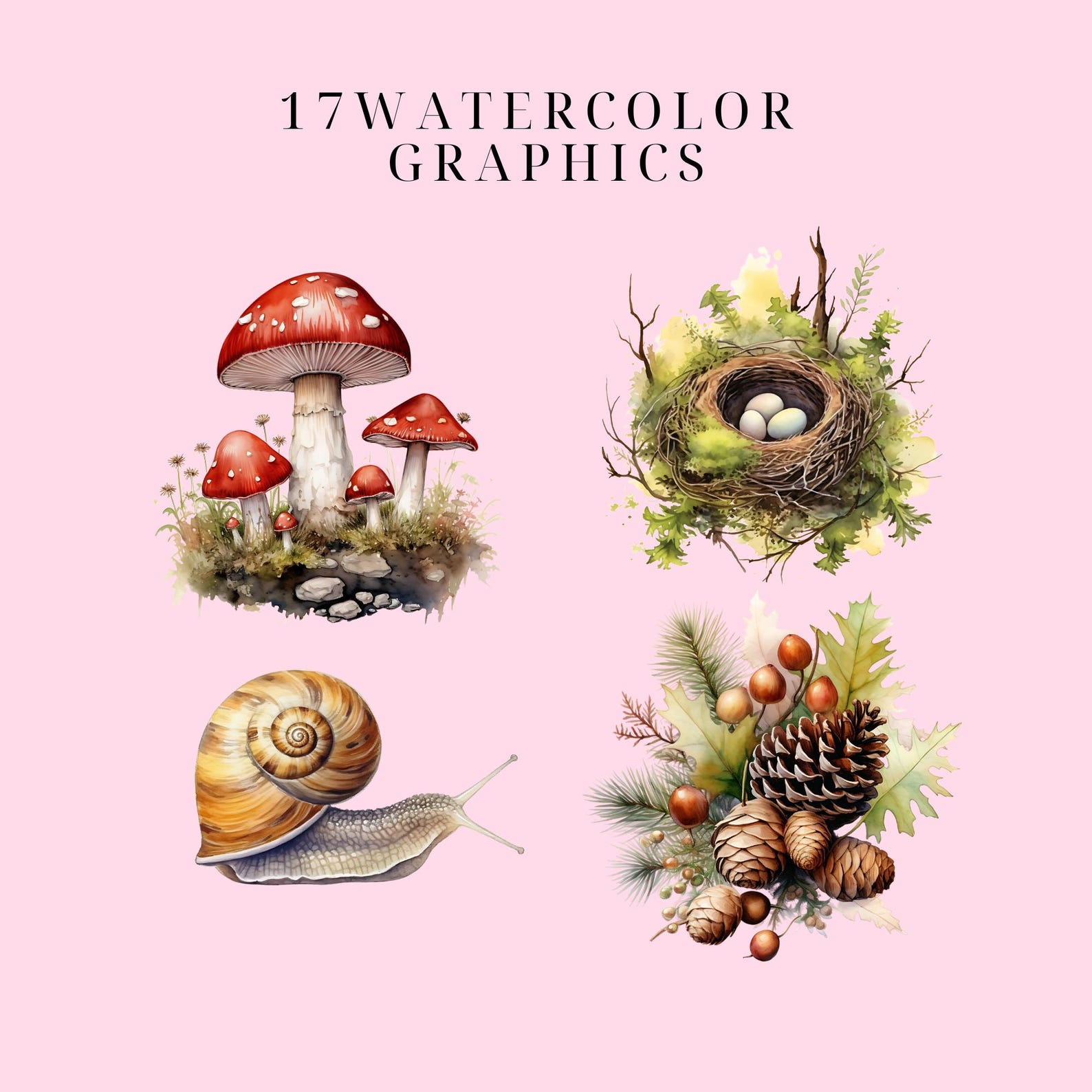 Watercolor Woodland Animals Clipart, Nursery Forest Animals ...