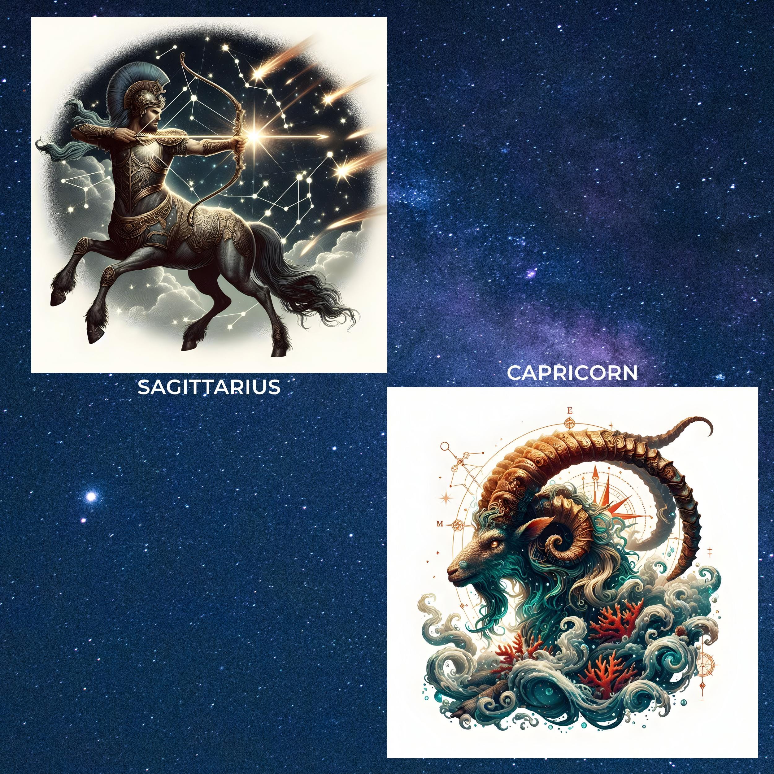 Zodiac Signs Clipart Set: Astrological Graphics (JPG Files, 4096x4096 ...