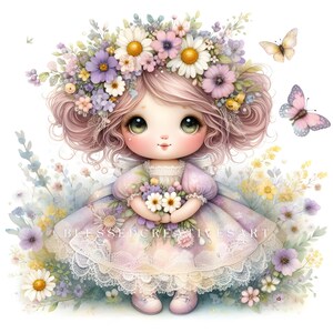 Whimsical Spring Doll 12 High Quality 300 DPI Jpegs Cute Dolls Paper ...