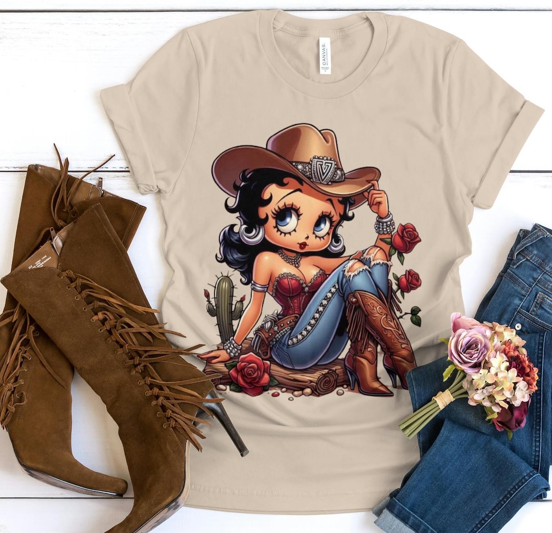 Betty Boop Louis Long Live Cowgirl Western Boots Beauty Gift Rose ...