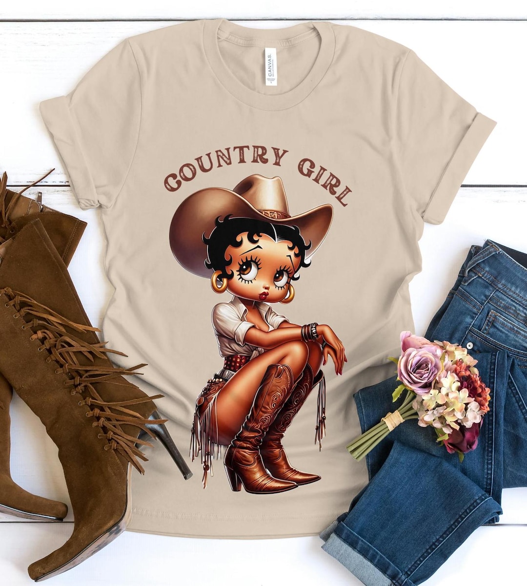 Betty Boop Rodeo Long Live Cowgirl4 Hat Western Boots Beauty Gift ...