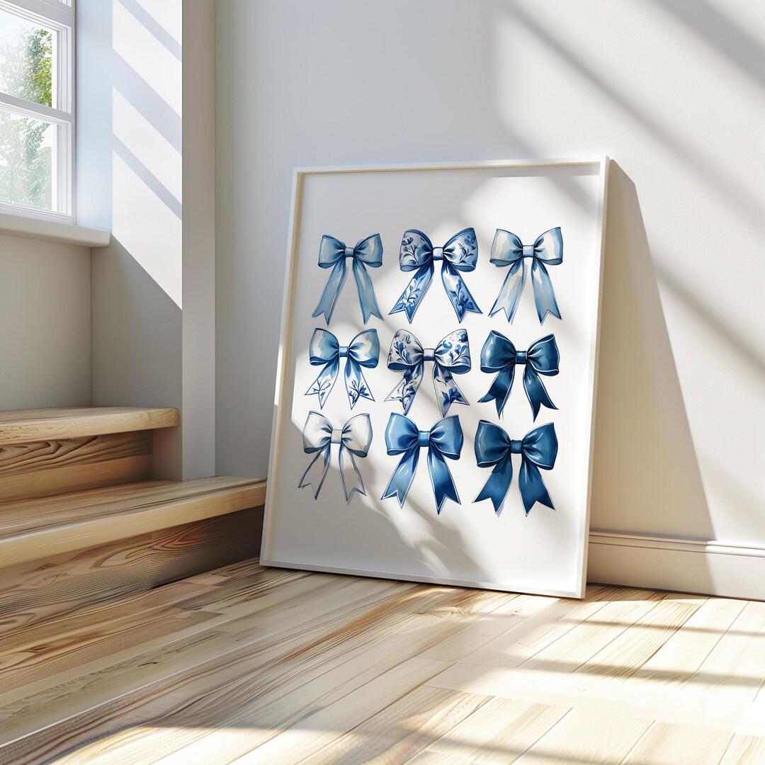 Chinoiserie Wall Art , Bow Wall Art Blue , Bow Wall Art , Bow ...