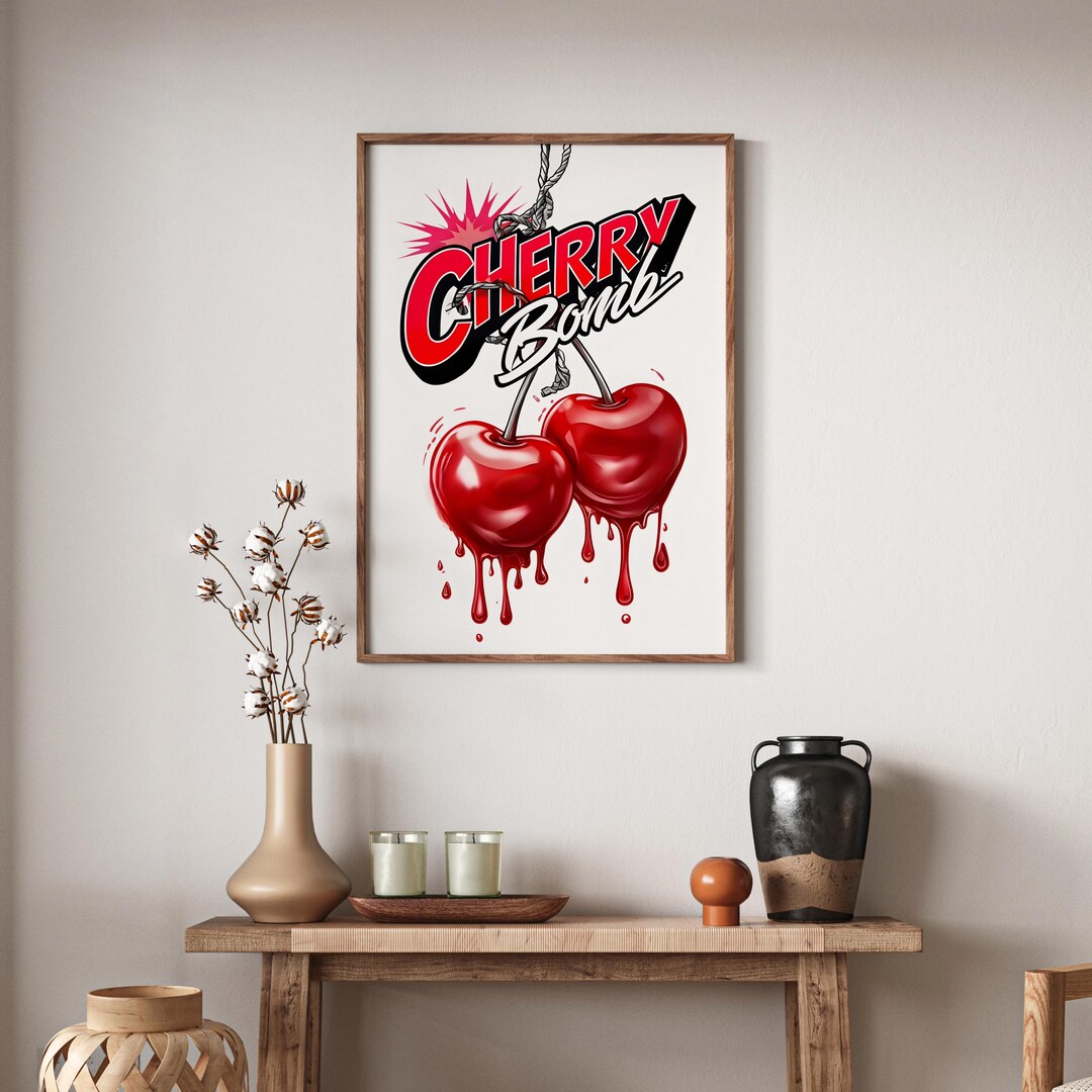 Cherry Bomb Wall Art , Cherry Wall Art Prints , Wall Art Digital Prints ...