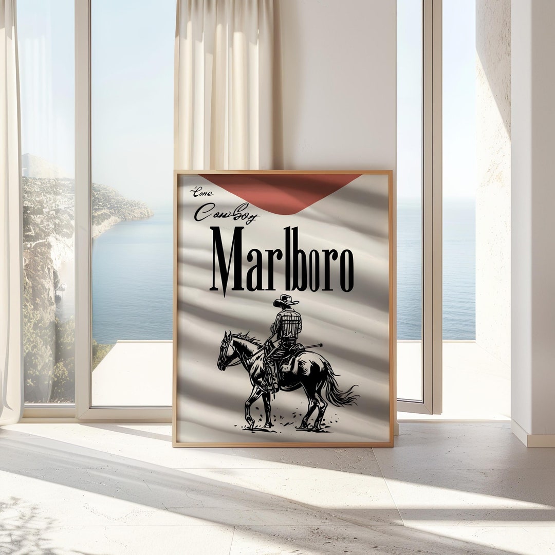 Cigarettes Poster , Cigarettes Print , Retro Marlboro Print , Vintage ...