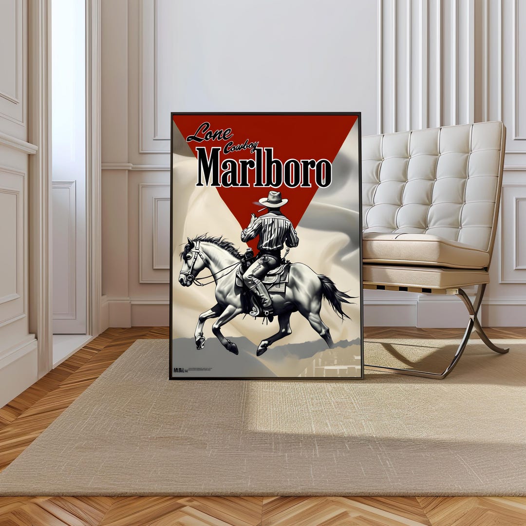 Cigarettes Poster , Cigarettes Print , Retro Marlboro Print , Vintage ...