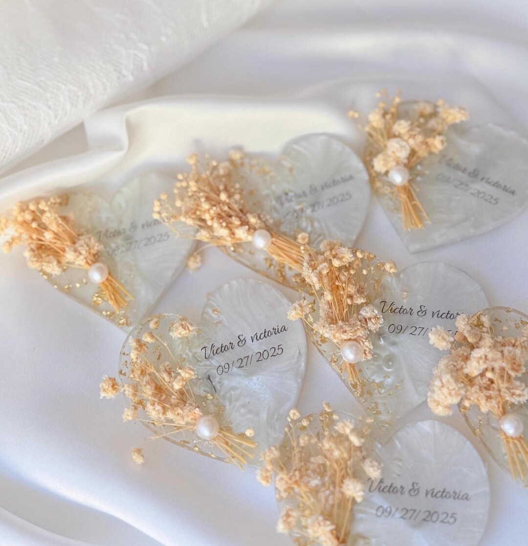 Heart Epoxy Magnet, Wedding Magnet, Wedding Favors, Epoxy Magnet ...