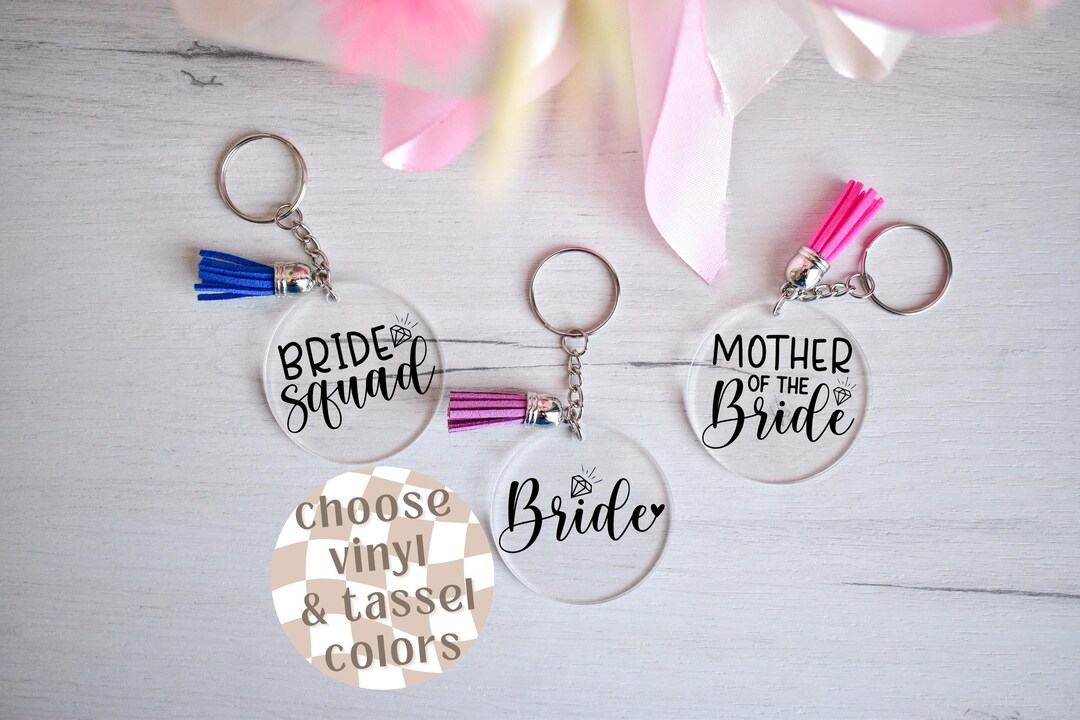 Customizable Wedding Keychain Bride, Bride Squad, or Mother of the ...