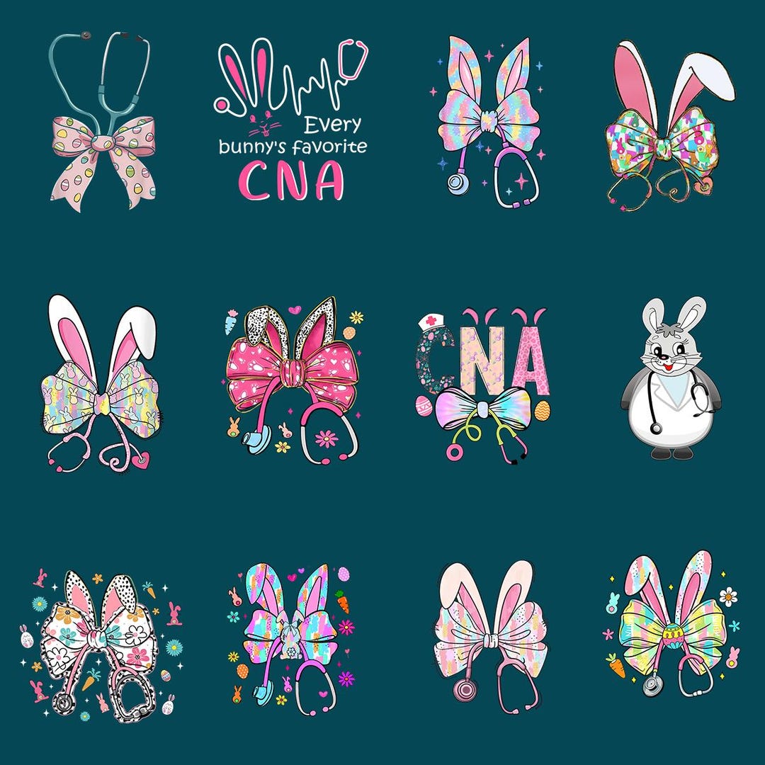 10+ CNA Easter Day Png, Easter Bunny CNA Png, Easter CNA Coquette Png, Bunny Favorite Cna Shirt ...