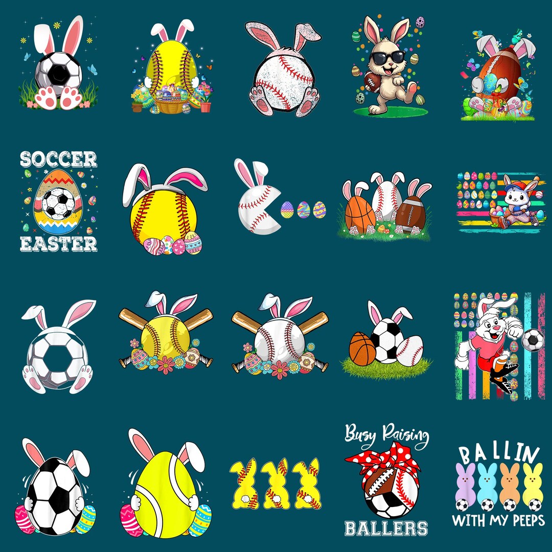20 Sport Ball Easter Png, Bunny Baseball Bunny Basketball, Bunny Soccer ...