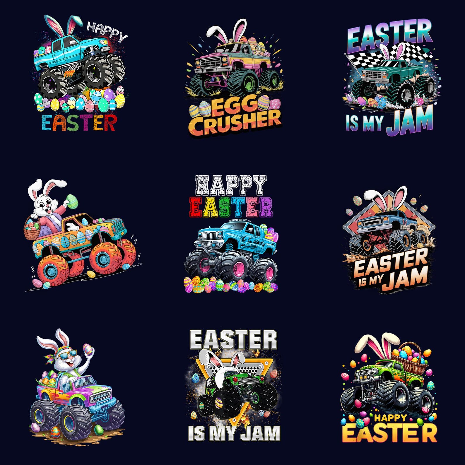 Easter is My Jam Png, Bunny Monster Truck Png, Easter Monster Truck Png ...