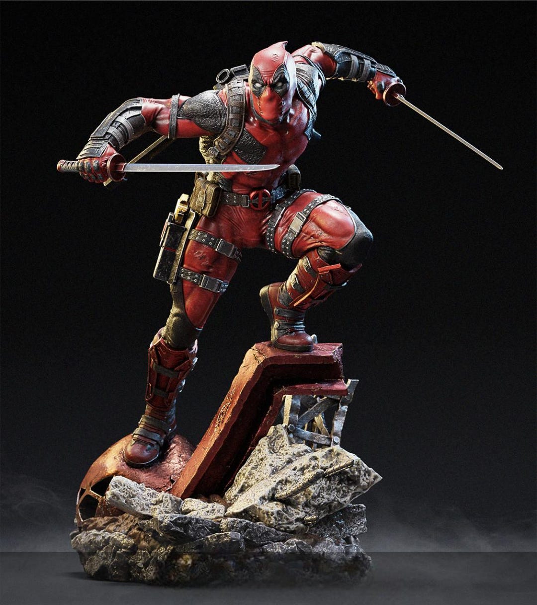 Deadpool Action Pose STL File | 3D Print Model - Etsy