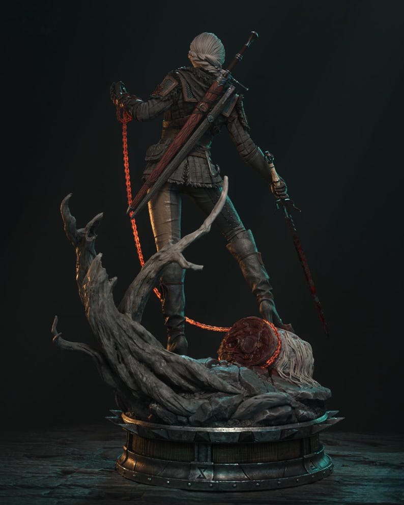 Pre-supported Witcher Ciri 3D Print Model: Battle Pose STL File - Etsy