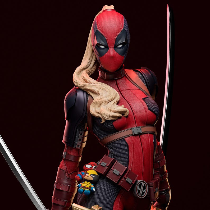 Lady Deadpool STL File – Marvel Comics 3D Print Model (digital Download ...