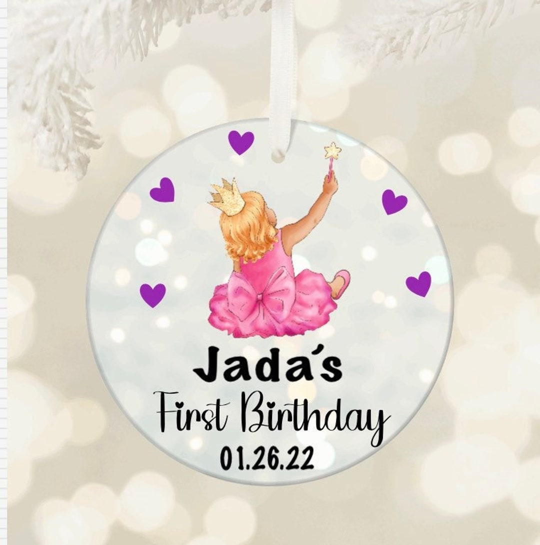 First Birthday Ornament, First Birthday Girl Keepsake, Baby’s First ...