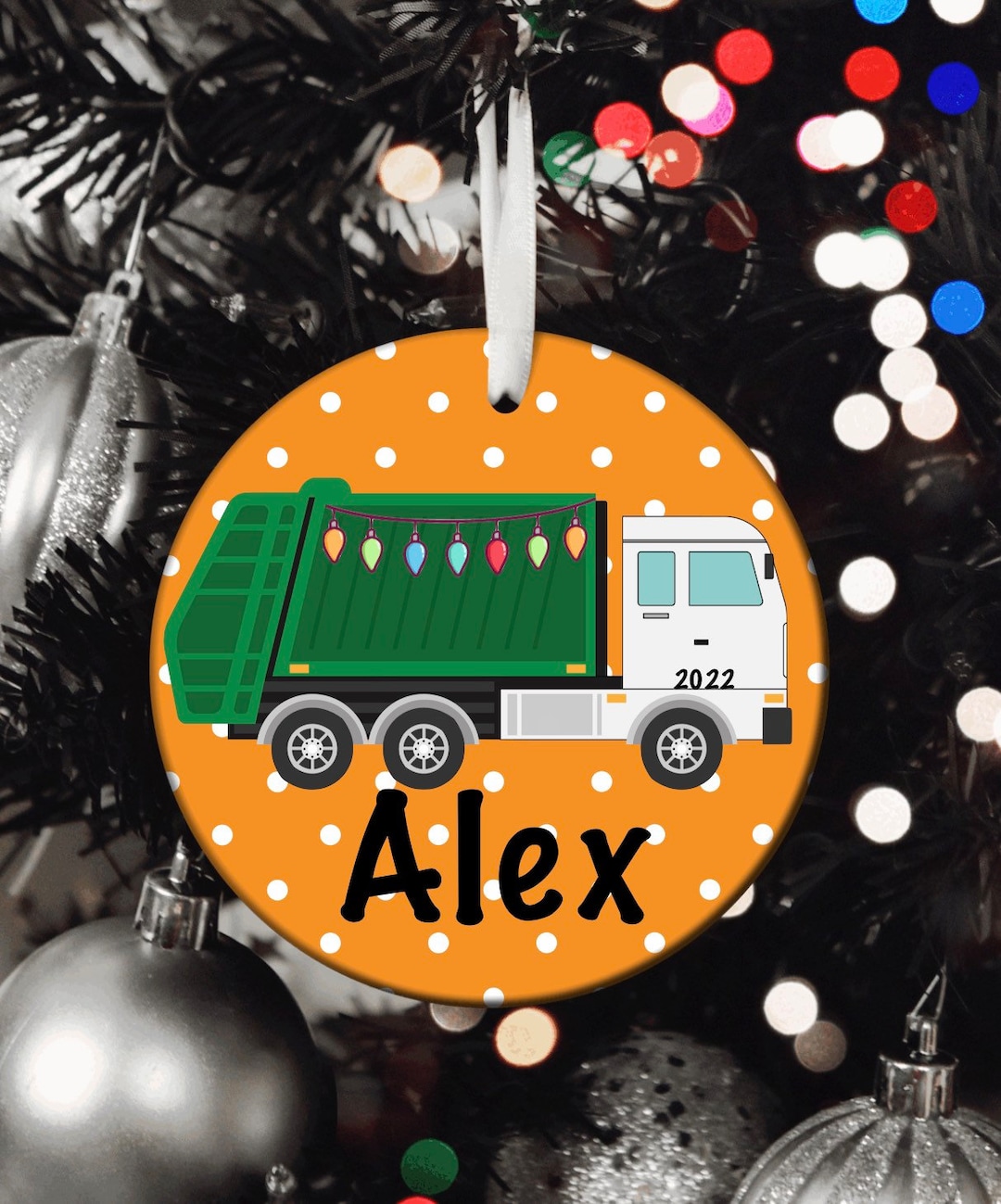 Personalized Garbage Truck Christmas Ornament, Waste Management ...
