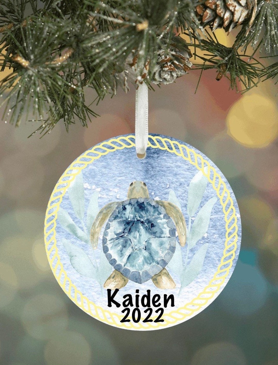 Turtle Christmas Ornament Personalized Christmas Ornament Sea Turtle ...