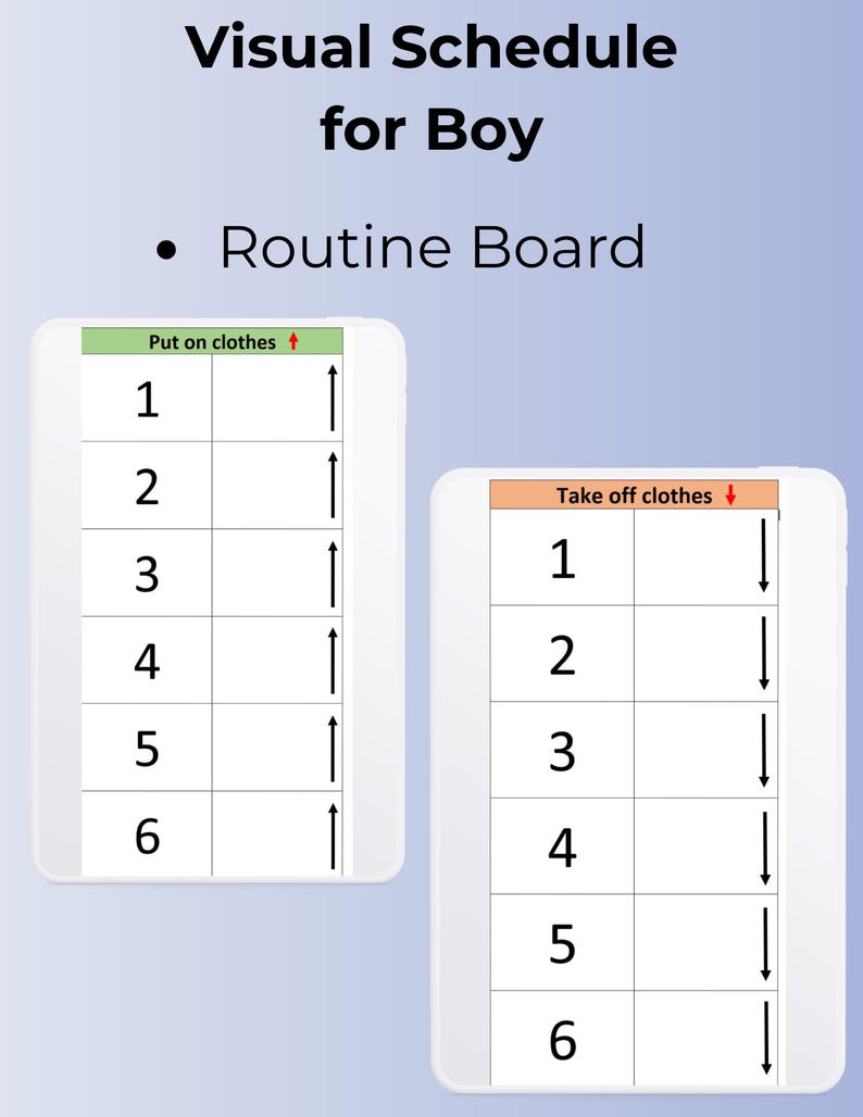 Dressing Visual Schedule for Boys, Autism & ADHD Aid (PDF Pattern) - Etsy