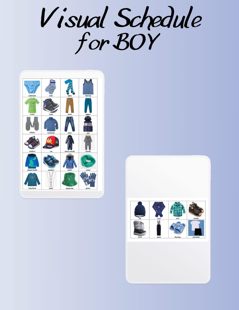 Dressing Sequence Visual Schedule Autism ADHD Visual Aid Summer and ...