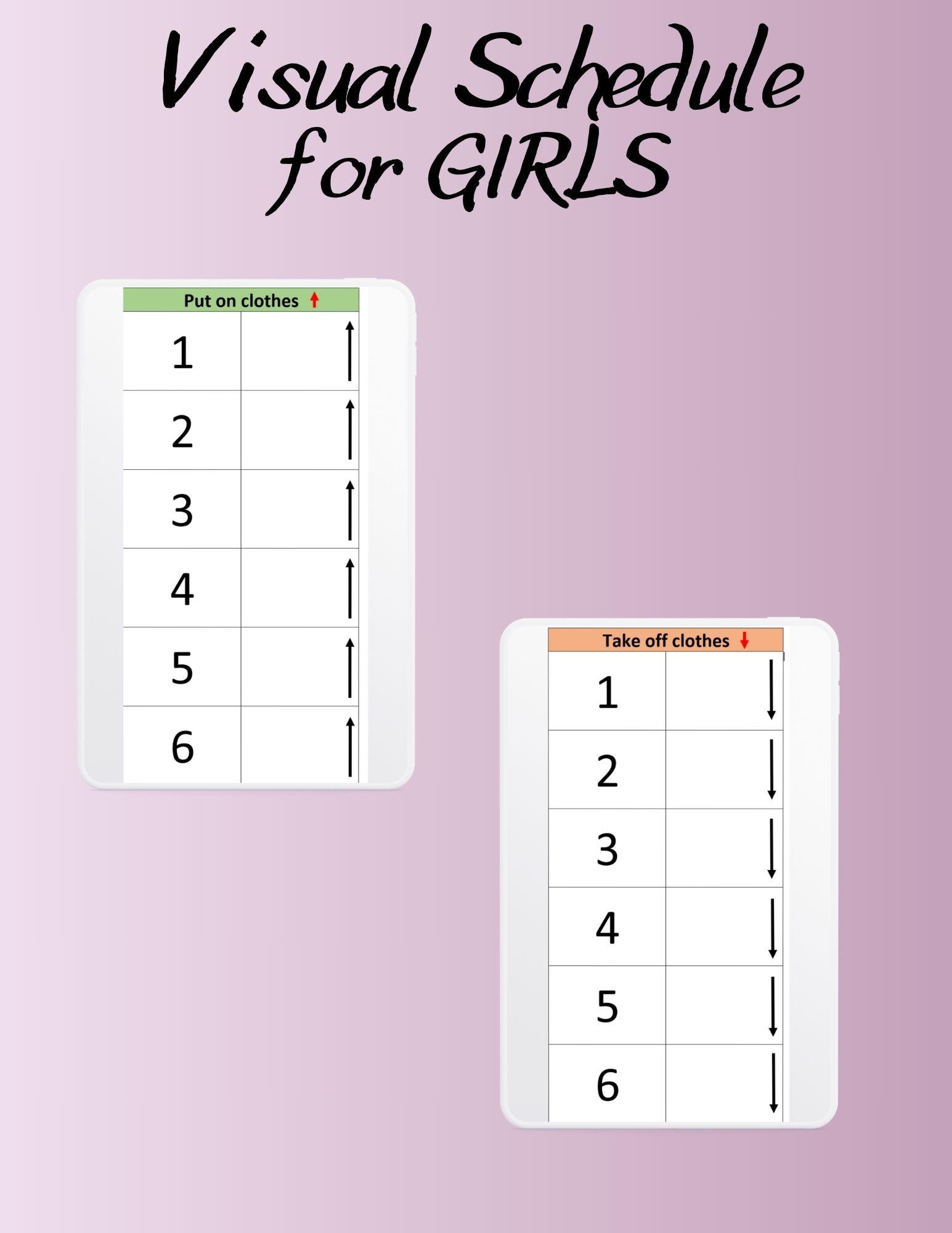 Dressing Sequence Visual Schedule Autism ADHD Visual Aid Summer and ...