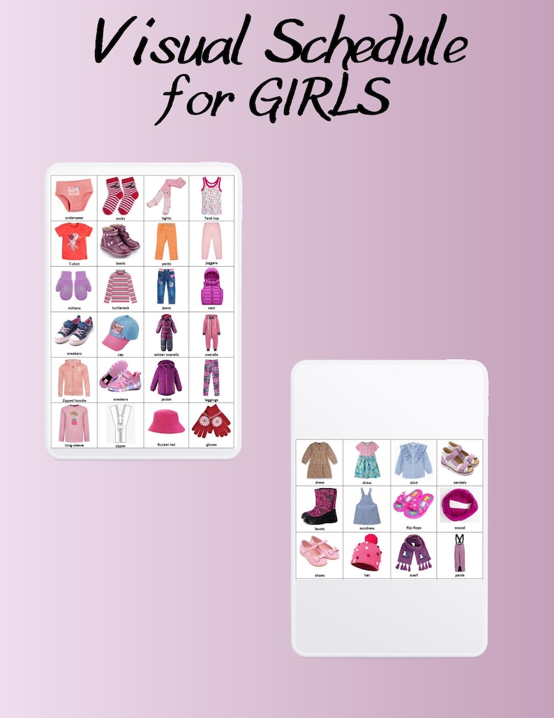 Dressing Sequence Visual Schedule Autism ADHD Visual Aid Summer and ...