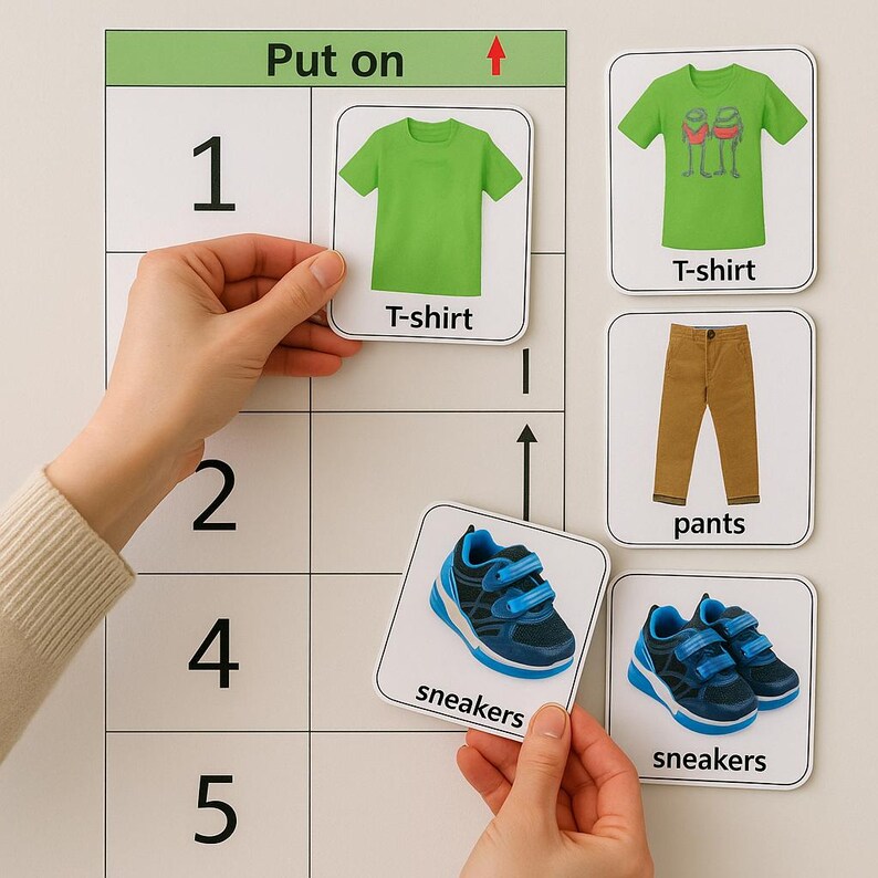 Dressing Visual Schedule for Boys, Autism & ADHD Aid (PDF Pattern) - Etsy