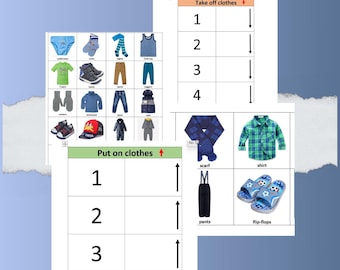 Dressing Sequence Visual Schedule Autism ADHD Visual Aid Summer and ...