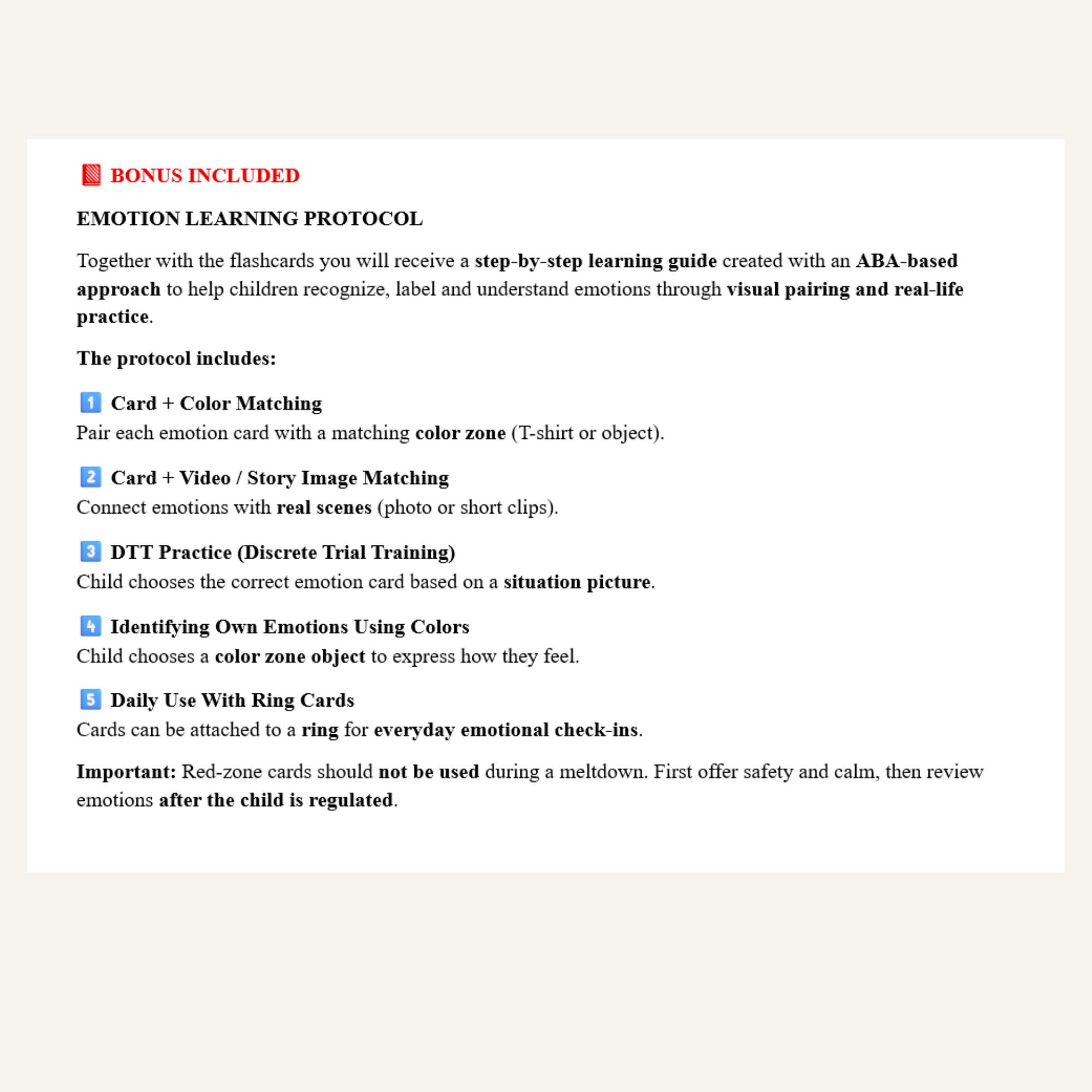 Emotion & Feelings Flashcards + ABA Teaching Protocol |autism, ADHD ...