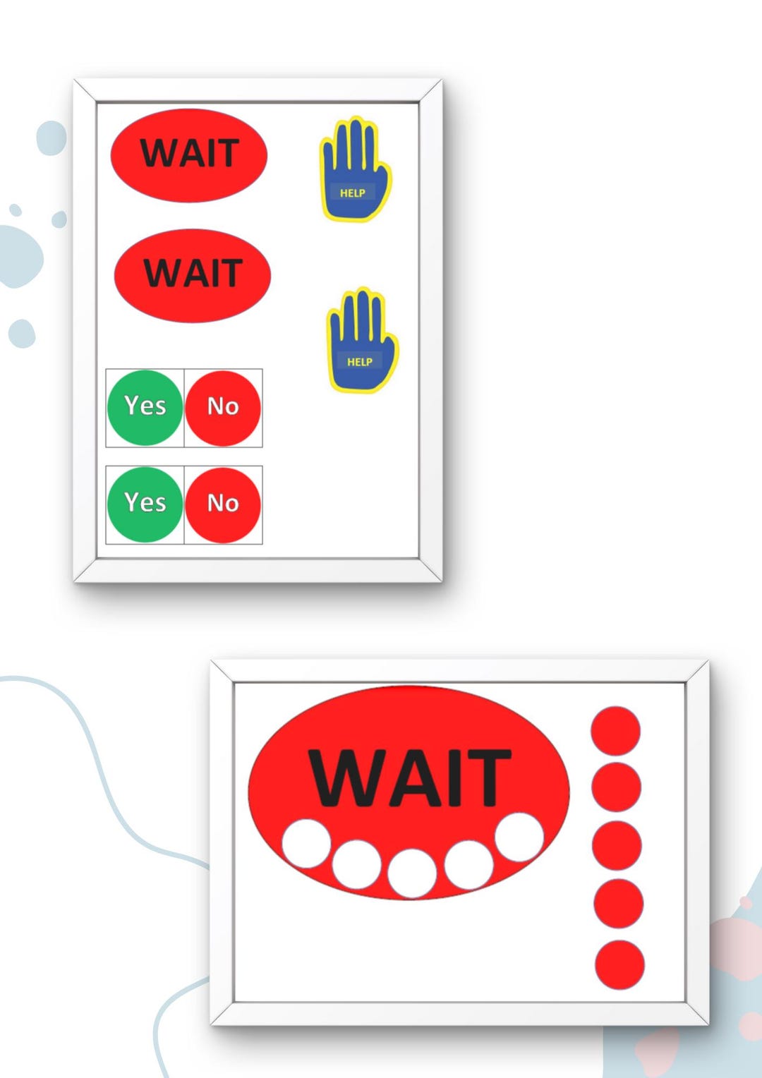 Visual Communication Cards:wait,help,yes,no,visual Aids for ...