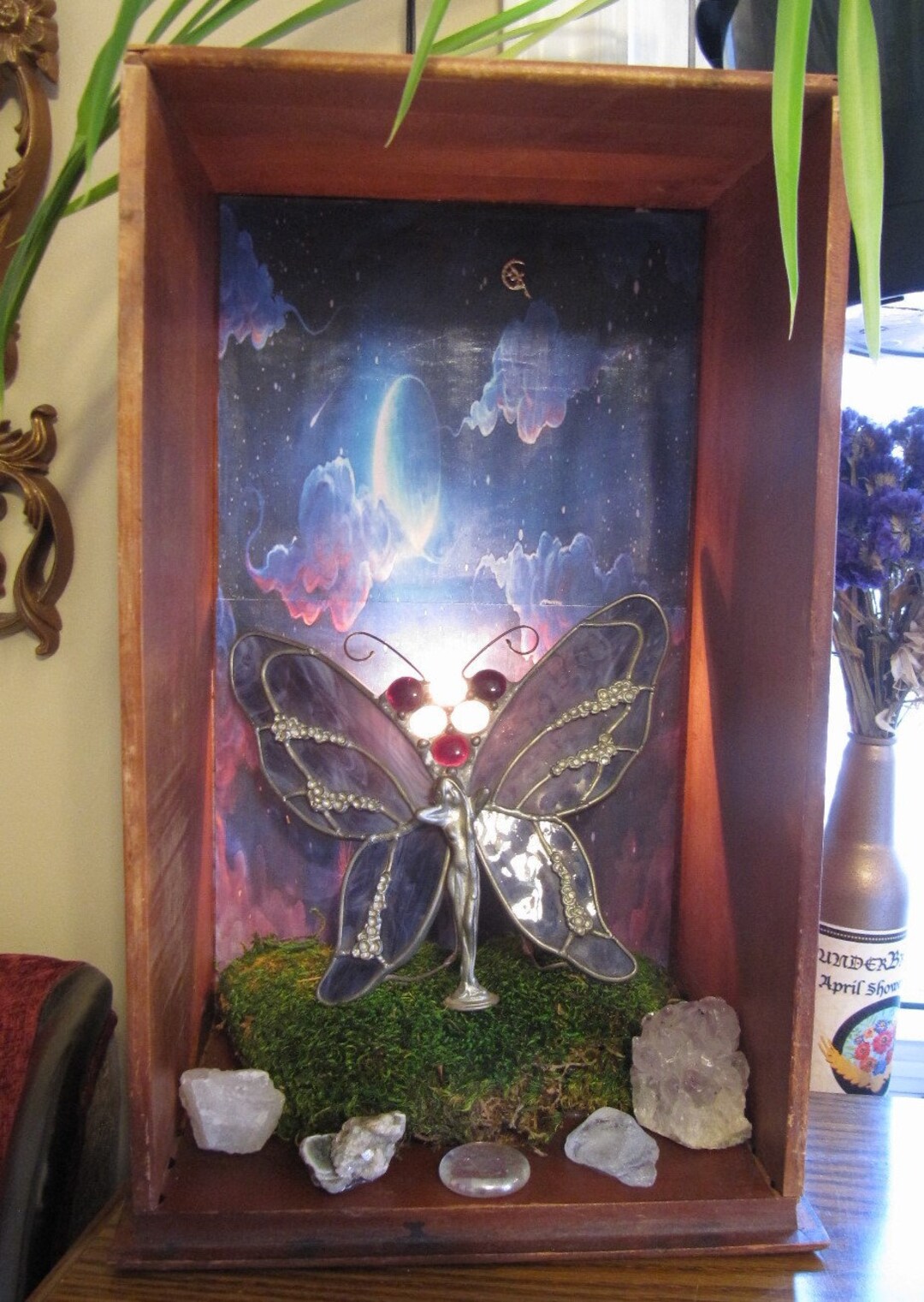 Fairy Lamp Veilleuse, Jardin de fées, Cristaux daméthyste, Fairycore ...