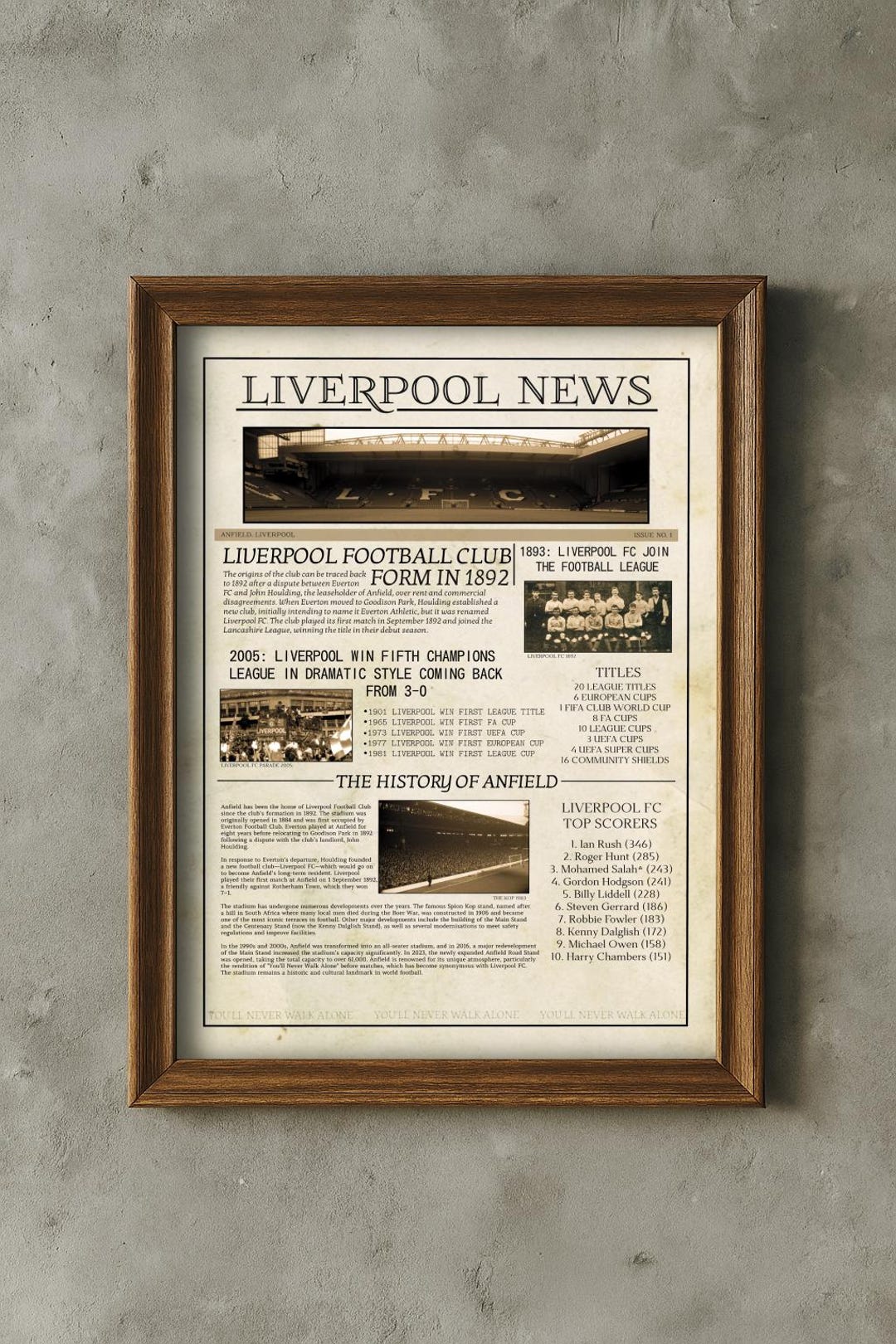 Liverpool FC History Poster – Liverpool FC Poster - Liverpool Poster ...