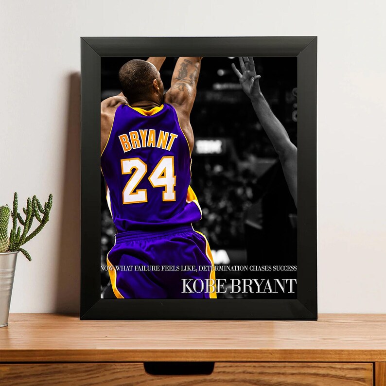 Kobe Bryant Quote Poster Motivational Black Mamba Art for Lakers Fans ...