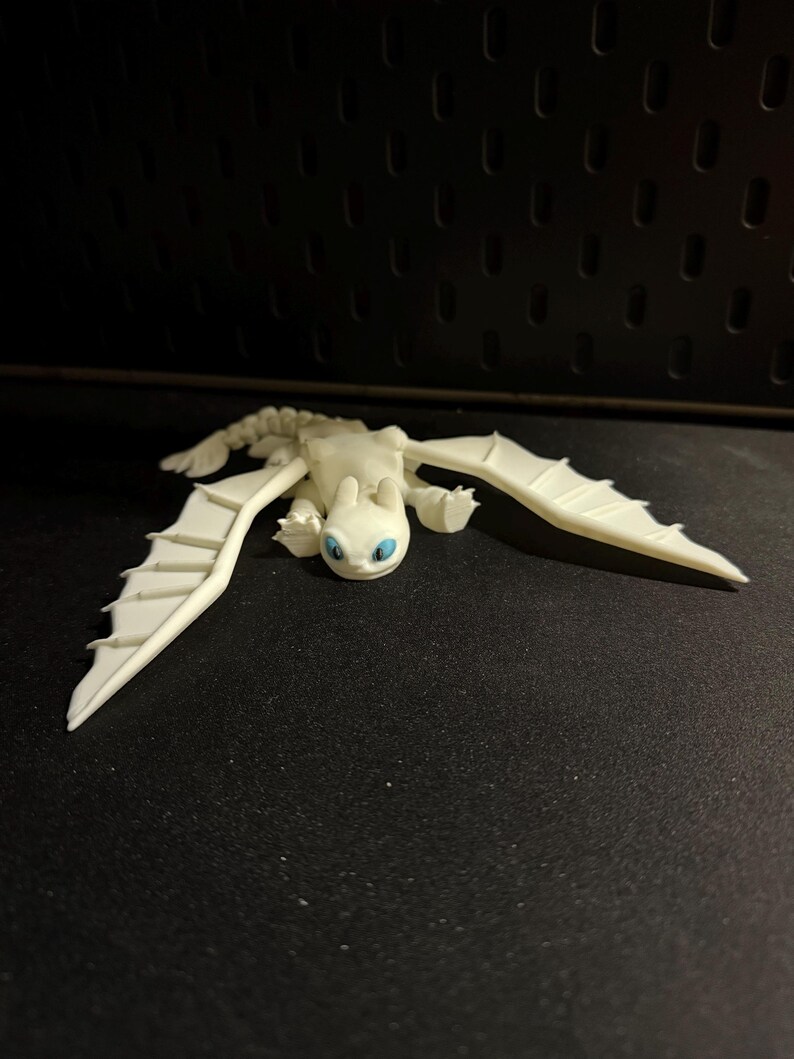 3D Printed Light Fury Inspired Articulated Dragon Model - Etsy