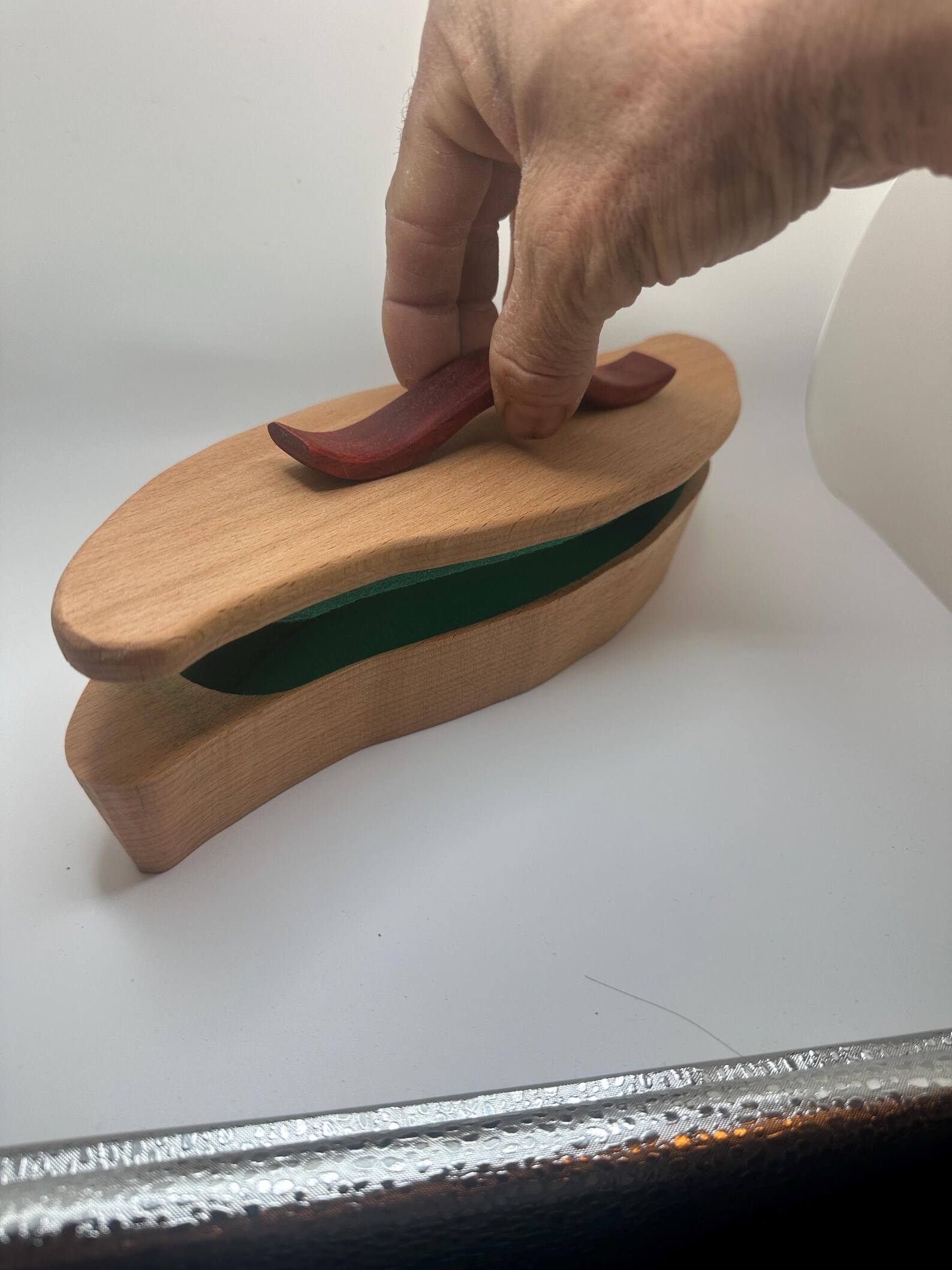 Leaf-shaped Box Handmade From Cherry Wood and a Customer Padauk Wood ...