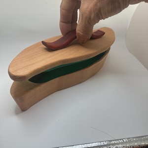 Leaf-shaped Box Handmade From Cherry Wood and a Customer Padauk Wood ...