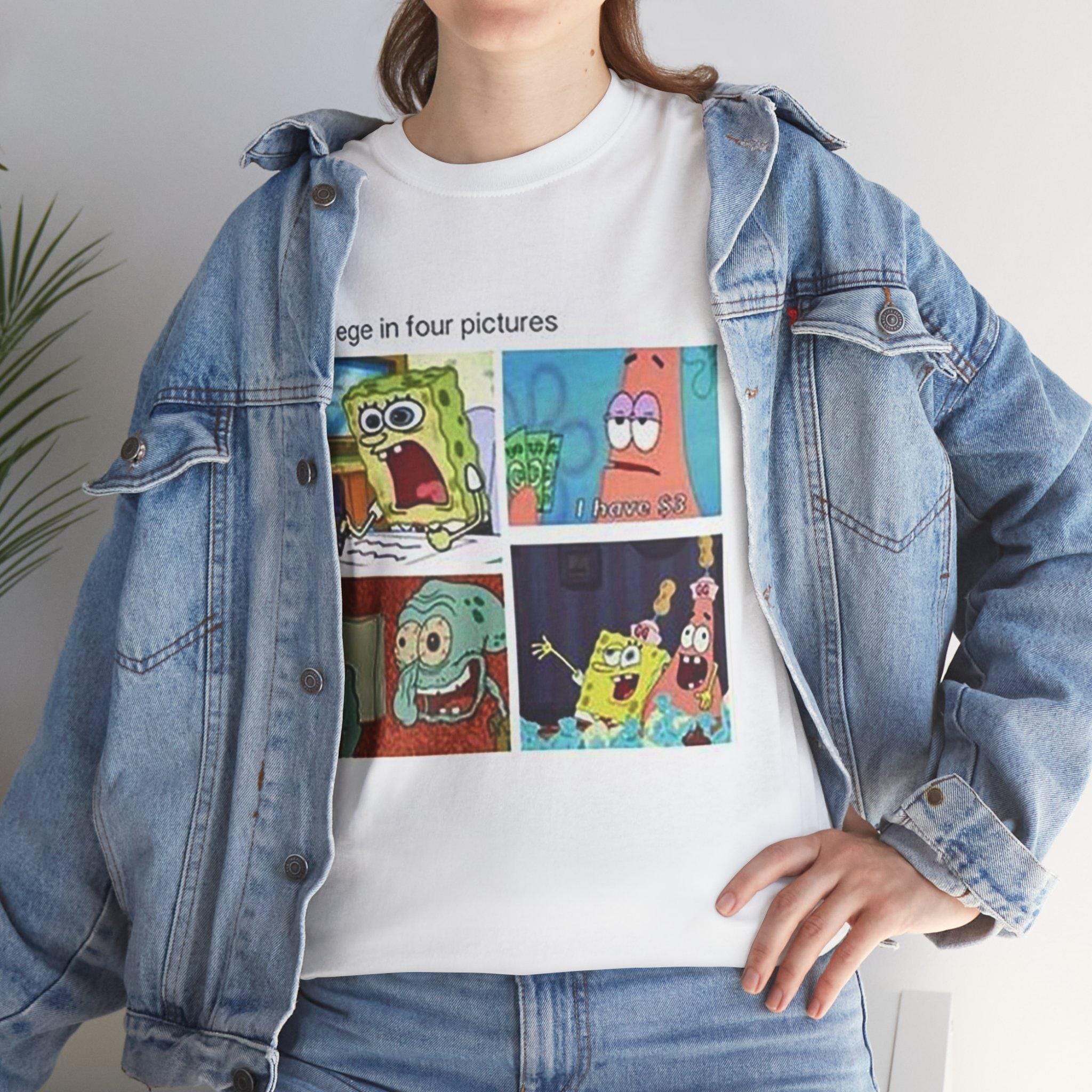 Spongebob College Meme Tee, Funny Unisex T-shirt, Humorous Graphic Top ...