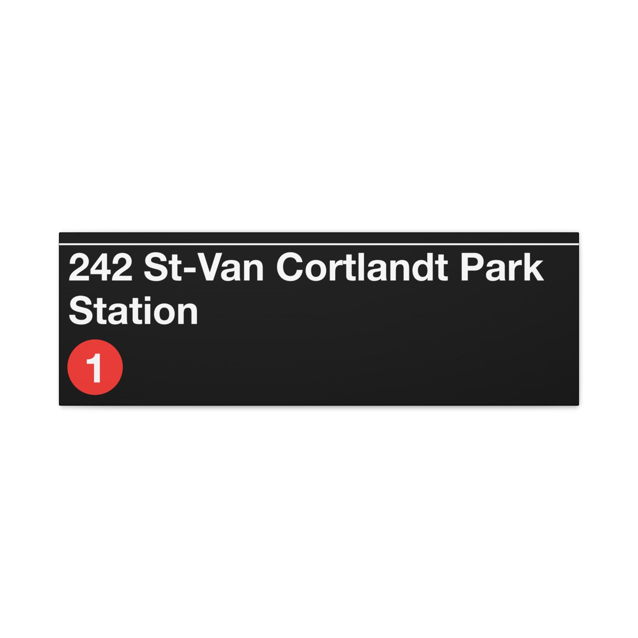 242 St-van Cortlandt Park Station Subway Entrance Sign - 1 Train, 12" X ...