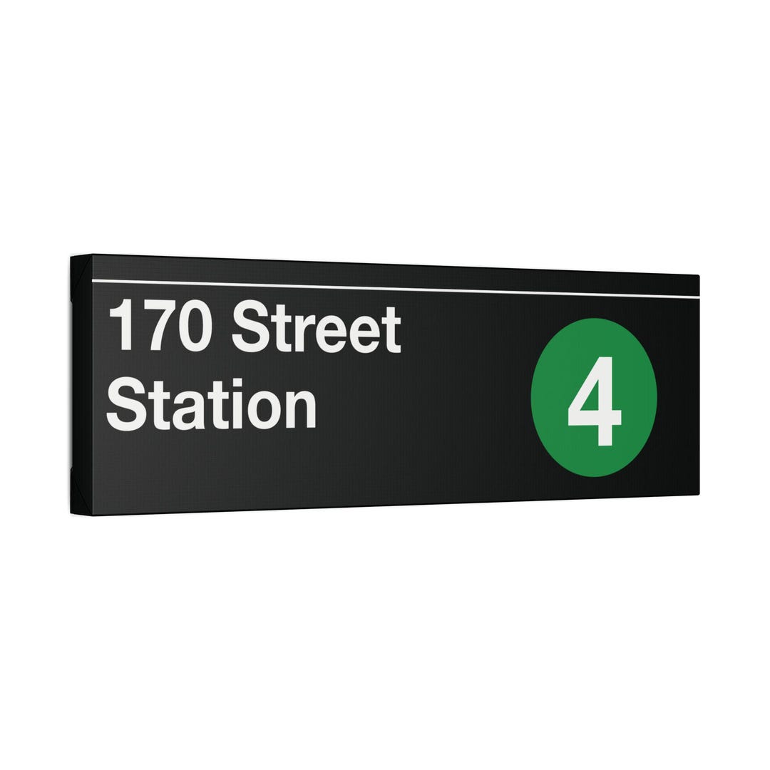 170 Street Station 4 Train | Canvas Subway Entrance Sign | NYC Wall Art ...